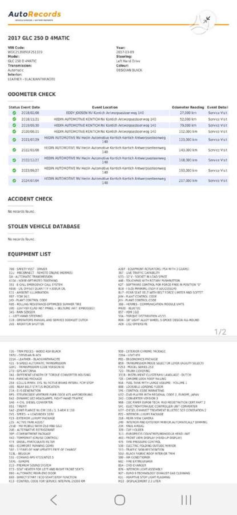 Черный Мерседес ГЛЦ 250 2017 в Утена, объемом двигателя 2.14 л и пробегом 250 тыс. км за 18500 €, фото 15 на AUTOMOTO.COM.LV