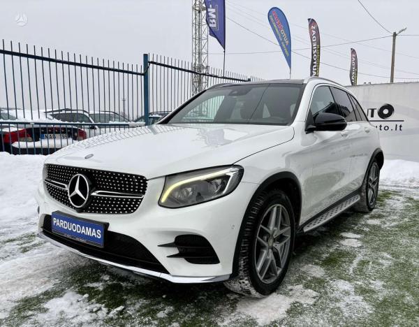White Mercedes-Benz GLC 250 2016 in Panevezys, with an engine capacity of 2.14 L and mileage of 229 thousand km for 18200 €, photo 1 on AUTOMOTO.COM.LV