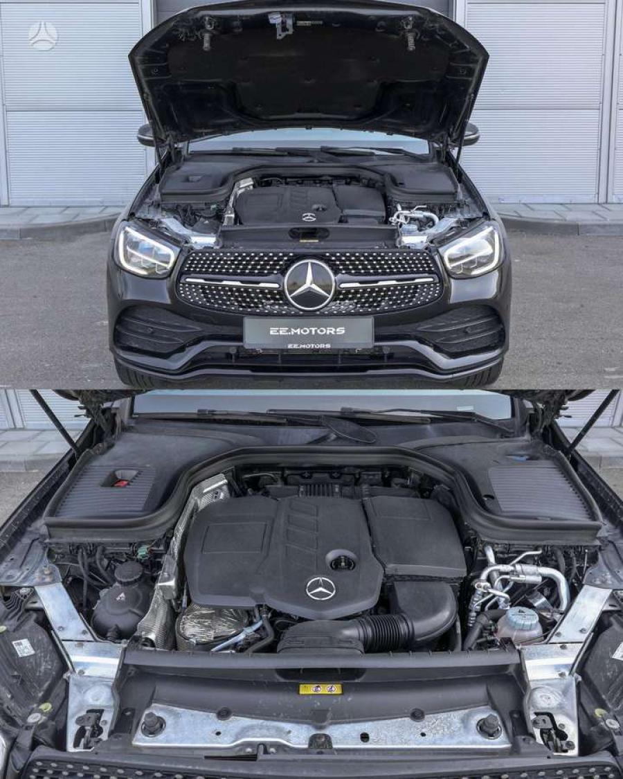 Black Mercedes-Benz GLC 300 2021 in Kaunas, with an engine capacity of 1.95 L and mileage of 187 thousand km for 28499 €, photo 50 on AUTOMOTO.COM.LV