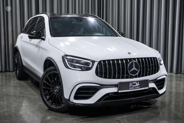 White Mercedes-Benz GLC 300 2020 in Marijampole, with an engine capacity of 1.99 L and mileage of 81 thousand km for 27950 €, photo 2 on AUTOMOTO.COM.LV