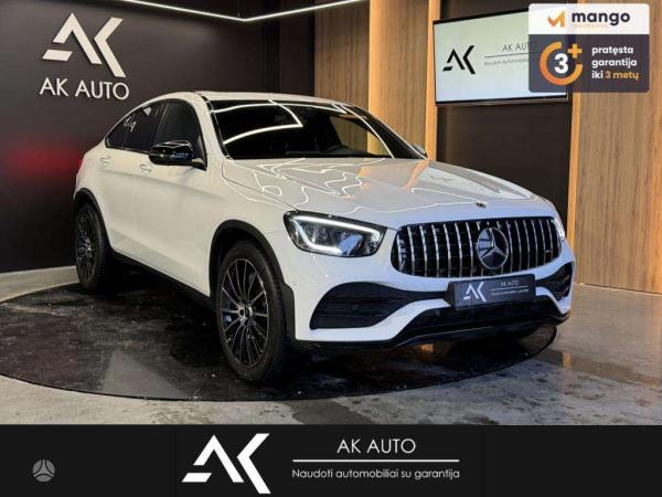 White Mercedes-Benz GLC 300 2020 in Kaunas, with an engine capacity of 1.95 L and mileage of 62 thousand km for 37990 €, photo 1 on AUTOMOTO.COM.LV