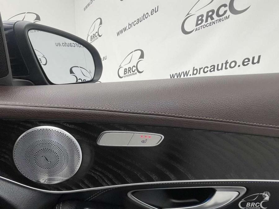 Blue Mercedes-Benz GLC 350 2017 in Vilnius, with an engine capacity of 2.99 L and mileage of 150 thousand km for 27900 €, photo 11 on AUTOMOTO.COM.LV