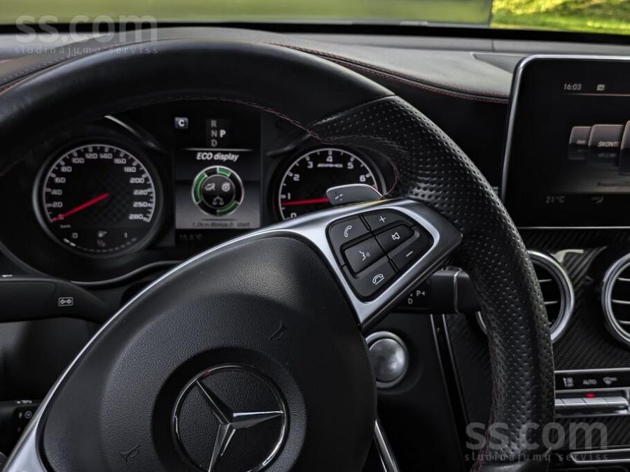 Grey Mercedes-Benz GLC 43 AMG 2018 in Tukums, with an engine capacity of 3.00 L and mileage of 162 thousand km for 31990 €, photo 11 on AUTOMOTO.COM.LV