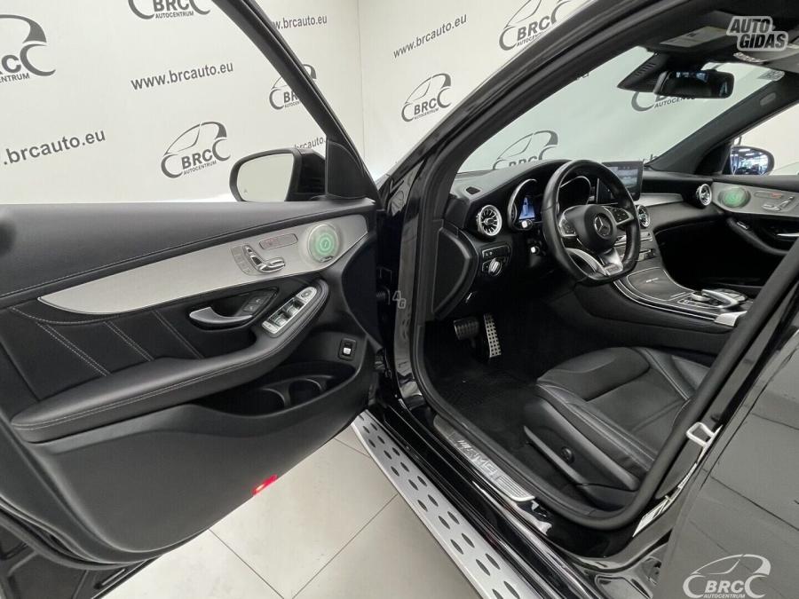 Black Mercedes-Benz GLC 63 AMG 2019 in Avizieniai, with an engine capacity of 4.00 L and mileage of 67 thousand km for 42900 €, photo 21 on AUTOMOTO.COM.LV