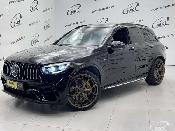Black Mercedes-Benz GLC 63 AMG 2019 in Vilnius, with an engine capacity of 3.98 L and mileage of 67 thousand km for 38900 €, photo 1 on AUTOMOTO.COM.LV