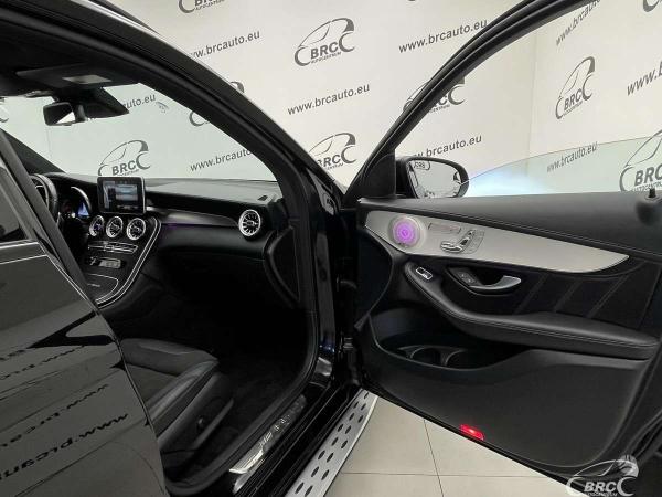 Black Mercedes-Benz GLC 63 AMG 2019 in Vilnius, with an engine capacity of 3.98 L and mileage of 67 thousand km for 38900 €, photo 10 on AUTOMOTO.COM.LV