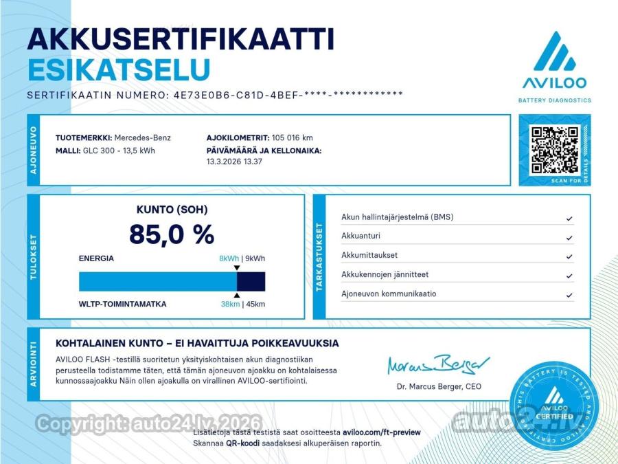 Черный Мерседес ГЛЦ-Класс 2021 в Тарту, объемом двигателя 2.00 л и пробегом 106 тыс. км за 31500 €, фото 24 на AUTOMOTO.COM.LV