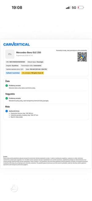 Белый Мерседес ГЛE 250 2017 в Каунас, объемом двигателя 2.14 л и пробегом 151 тыс. км за 22000 €, фото 14 на AUTOMOTO.COM.LV