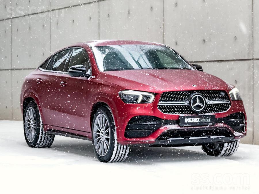 Red Mercedes-Benz GLE 300 2023 in Riga, with an engine capacity of 2.00 L and mileage of 40 thousand km for 72900 €, photo 1 on AUTOMOTO.COM.LV