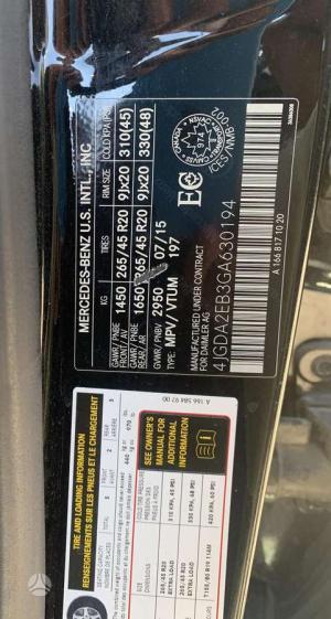 Black Mercedes-Benz GLE 350 2017 in Jonava, with an engine capacity of 3.00 L and mileage of 155 thousand km for 17300 €, photo 20 on AUTOMOTO.COM.LV