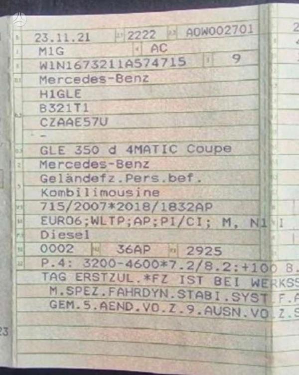 Melns Mercedes-Benz GLE 350 2021 Marijampole, ar dzinēja tilpumu 0.00 L un nobraukumu 62 tūkst. km par 58000 €, foto 7 vietnē AUTOMOTO.COM.LV