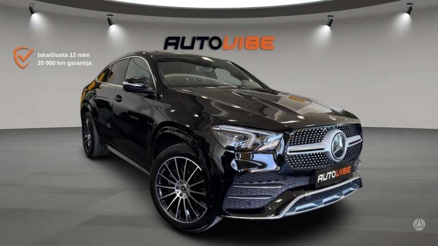 Black Mercedes-Benz GLE 350 2022 in Vilnius, with an engine capacity of 2.00 L and mileage of 163 thousand km for 49989 €, photo 4 on AUTOMOTO.COM.LV