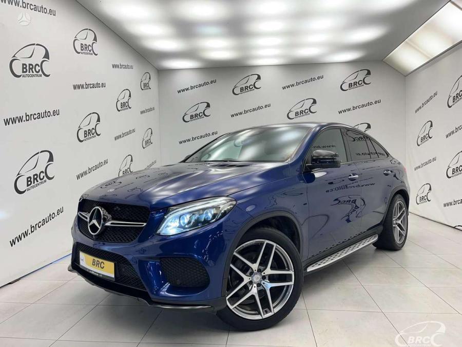 Blue Mercedes-Benz GLE 350 2017 in Vilnius, with an engine capacity of 2.99 L and mileage of 301 thousand km for 26900 €, photo 4 on AUTOMOTO.COM.LV