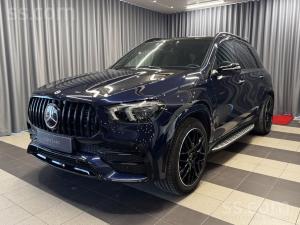 Blue Mercedes-Benz GLE 350 2021 in Riga, with an engine capacity of 2.00 L and mileage of 122 thousand km for 53990 €, photo  on AUTOMOTO.COM.LV
