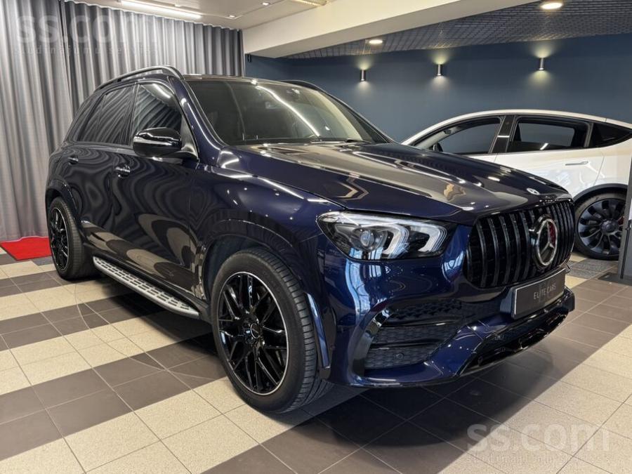 Blue Mercedes-Benz GLE 350 2021 in Riga, with an engine capacity of 2.00 L and mileage of 122 thousand km for 53990 €, photo 3 on AUTOMOTO.COM.LV