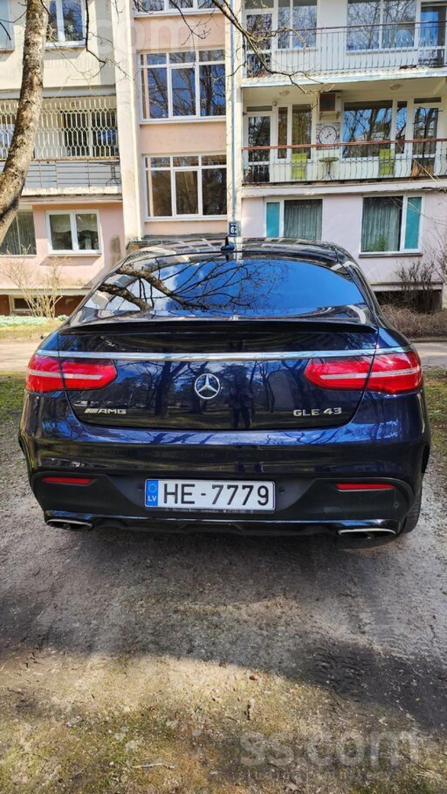 Zils Mercedes-Benz GLE 43 AMG 2018 Jūrmala, ar dzinēja tilpumu 2.90 L un nobraukumu 154 tūkst. km par 31000 €, foto 4 vietnē AUTOMOTO.COM.LV