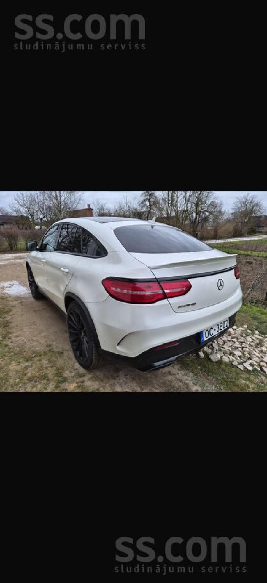 White Mercedes-Benz GLE 43 AMG 2017 in Riga, with an engine capacity of 3.00 L and mileage of 301 thousand km for 23500 €, photo 6 on AUTOMOTO.COM.LV