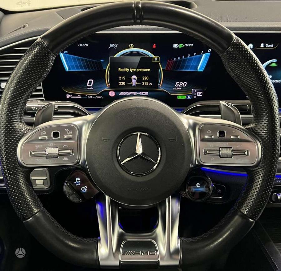 Black Mercedes-Benz GLE 53 AMG 2022 in Kaunas, with an engine capacity of 3.00 L and mileage of 126 thousand km for 67900 €, photo 10 on AUTOMOTO.COM.LV