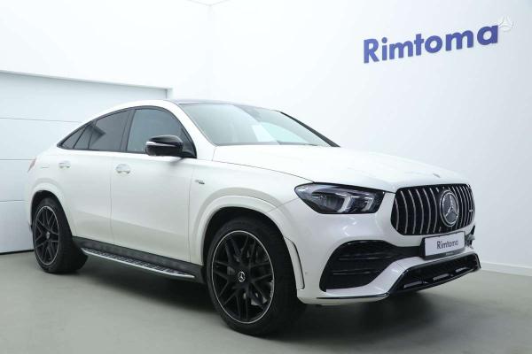 White Mercedes-Benz GLE 53 AMG 2021 in Vilnius, with an engine capacity of 3.00 L and mileage of 111 thousand km for 66990 €, photo 1 on AUTOMOTO.COM.LV
