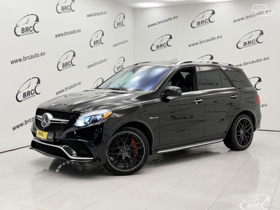 Black Mercedes-Benz GLE 63 AMG 2016 in Avizieniai, with an engine capacity of 5.50 L and mileage of 187 thousand km for 40900 €, photo 1 on AUTOMOTO.COM.LV