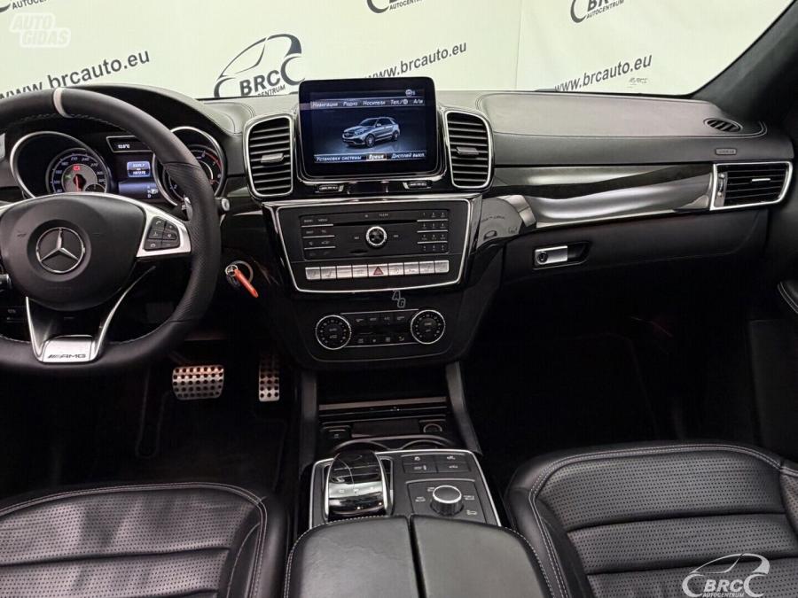 Black Mercedes-Benz GLE 63 AMG 2016 in Avizieniai, with an engine capacity of 5.50 L and mileage of 187 thousand km for 40900 €, photo 15 on AUTOMOTO.COM.LV