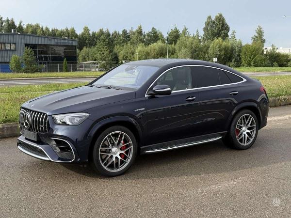 Blue Mercedes-Benz GLE 63 AMG 2021 in Panevezys, with an engine capacity of 3.98 L and mileage of 72 thousand km for 68900 €, photo 3 on AUTOMOTO.COM.LV