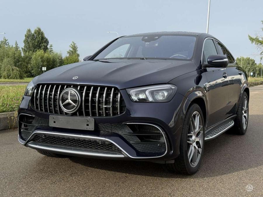 Blue Mercedes-Benz GLE 63 AMG 2021 in Panevezys, with an engine capacity of 3.98 L and mileage of 72 thousand km for 68900 €, photo 6 on AUTOMOTO.COM.LV