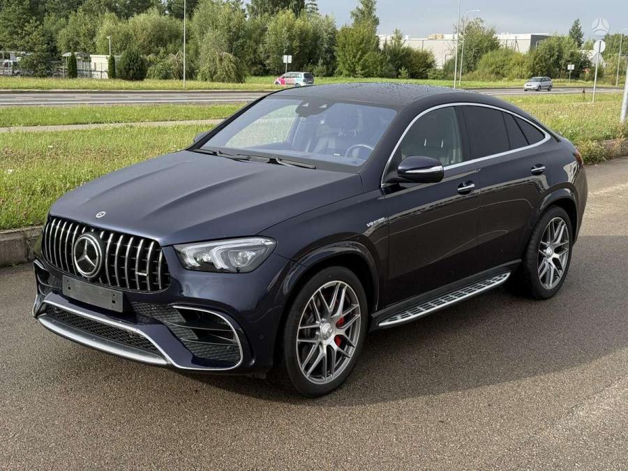 Blue Mercedes-Benz GLE 63 AMG 2021 in Panevezys, with an engine capacity of 3.98 L and mileage of 72 thousand km for 68900 €, photo 7 on AUTOMOTO.COM.LV