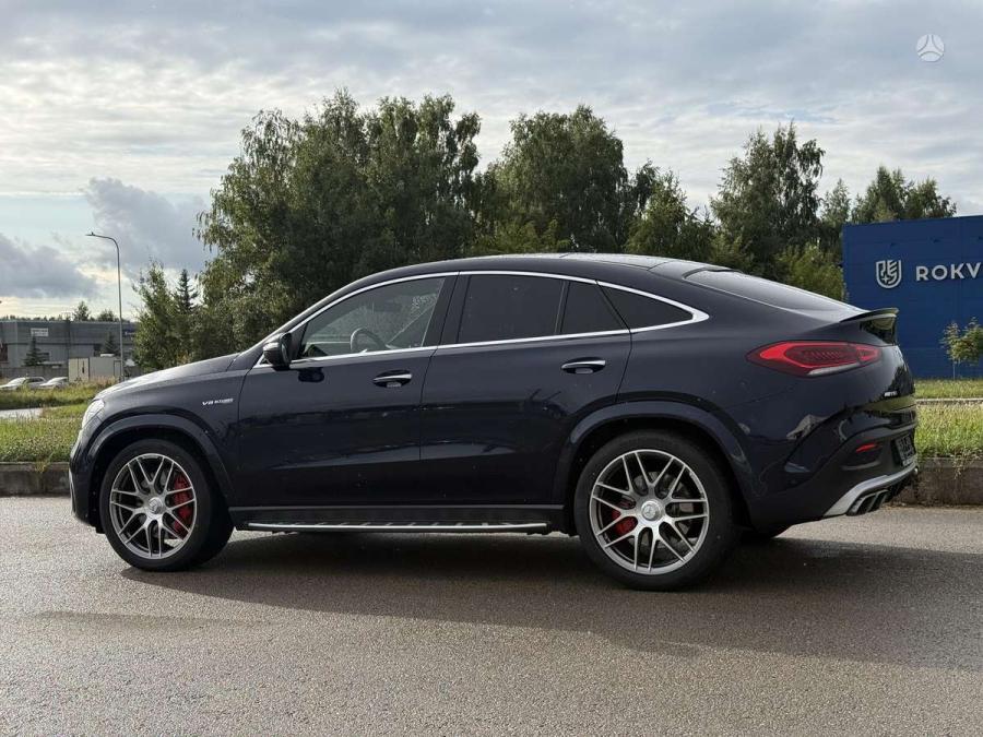 Blue Mercedes-Benz GLE 63 AMG 2021 in Panevezys, with an engine capacity of 3.98 L and mileage of 72 thousand km for 68900 €, photo 16 on AUTOMOTO.COM.LV