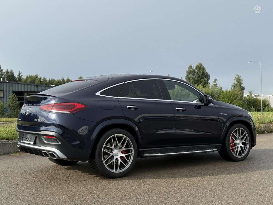 Blue Mercedes-Benz GLE 63 AMG 2021 in Panevezys, with an engine capacity of 3.98 L and mileage of 72 thousand km for 68900 €, photo 22 on AUTOMOTO.COM.LV