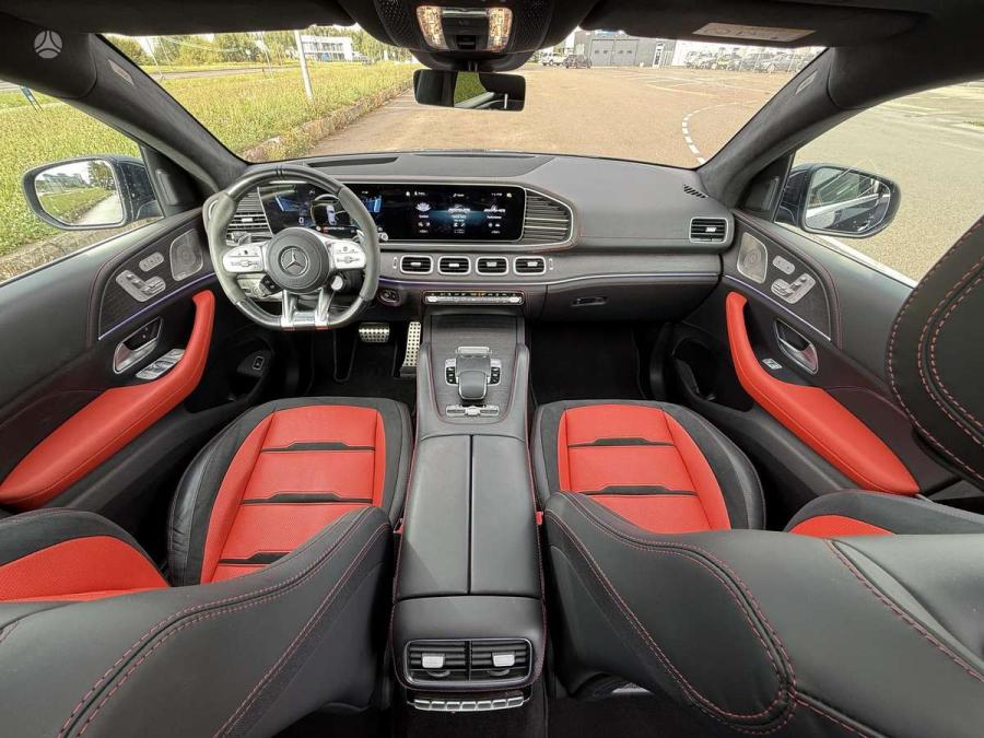 Blue Mercedes-Benz GLE 63 AMG 2021 in Panevezys, with an engine capacity of 3.98 L and mileage of 72 thousand km for 68900 €, photo 27 on AUTOMOTO.COM.LV