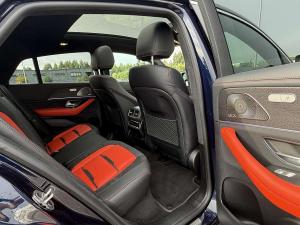 Blue Mercedes-Benz GLE 63 AMG 2021 in Panevezys, with an engine capacity of 3.98 L and mileage of 72 thousand km for 68900 €, photo 29 on AUTOMOTO.COM.LV
