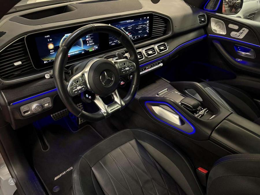 Grey Mercedes-Benz GLE 63 AMG 2021 in Vilnius, with an engine capacity of 3.98 L and mileage of 113 thousand km for 89999 €, photo 13 on AUTOMOTO.COM.LV