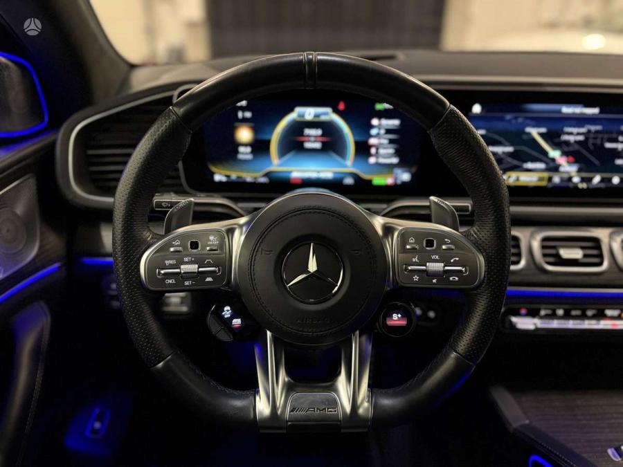 Grey Mercedes-Benz GLE 63 AMG 2021 in Vilnius, with an engine capacity of 3.98 L and mileage of 113 thousand km for 89999 €, photo 23 on AUTOMOTO.COM.LV