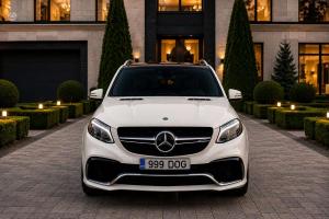White Mercedes-Benz GLE 63 AMG 2015 in Tallinn, with an engine capacity of 5.46 L and mileage of 19 thousand km for 55000 €, photo  on AUTOMOTO.COM.LV