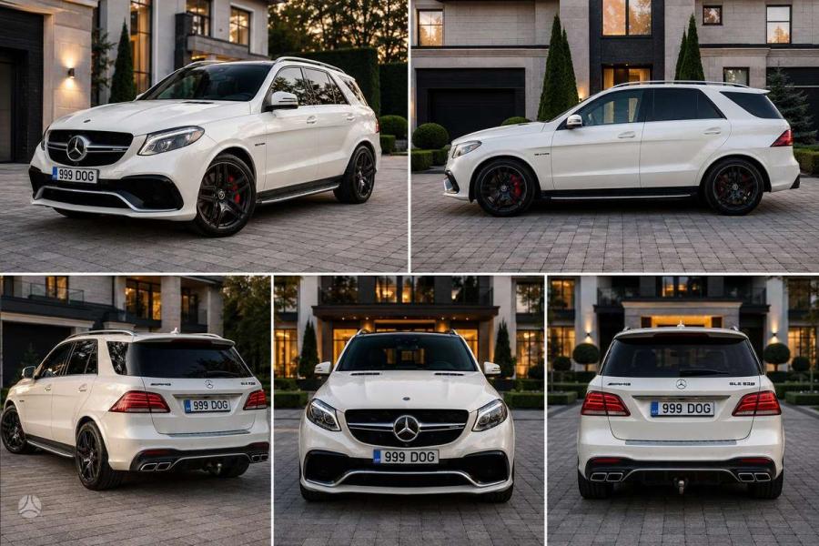 White Mercedes-Benz GLE 63 AMG 2015 in Tallinn, with an engine capacity of 5.46 L and mileage of 19 thousand km for 55000 €, photo 4 on AUTOMOTO.COM.LV
