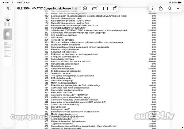 Мерседес ГЛЕ-Класс 2021 в Таллин, объемом двигателя 2.90 л и пробегом 99 тыс. км за 59990 €, фото 7 на AUTOMOTO.COM.LV