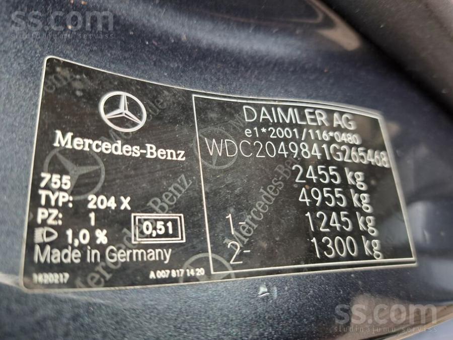 Blue Mercedes-Benz GLK 220 2014 in Valmiera, with an engine capacity of 2.10 L and mileage of 275 thousand km for 8600 €, photo 24 on AUTOMOTO.COM.LV