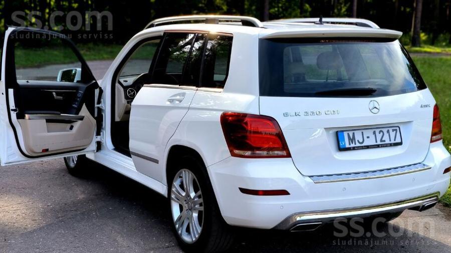 White Mercedes-Benz GLK 220 2014 in Riga, with an engine capacity of 2.20 L and mileage of 202 thousand km for 14900 €, photo 6 on AUTOMOTO.COM.LV