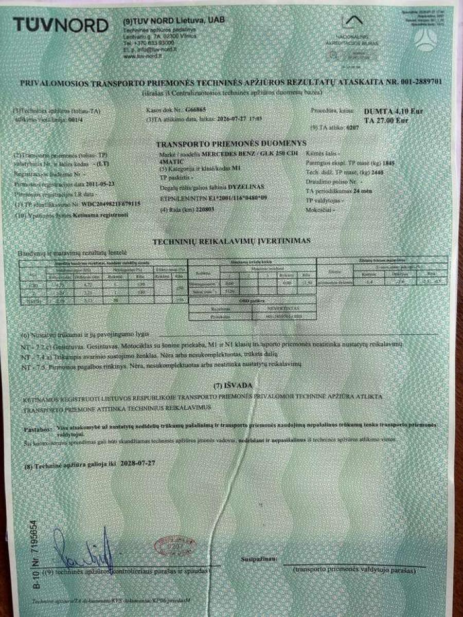 Серый Мерседес ГЛК 250 2011 в Вильнюс, объемом двигателя 2.14 л и пробегом 220 тыс. км за 8900 €, фото 19 на AUTOMOTO.COM.LV