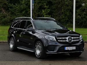 Black Mercedes-Benz GLS 350 2017 in Vilnius, with an engine capacity of 2.99 L and mileage of 197 thousand km for 30500 €, photo 1 on AUTOMOTO.COM.LV