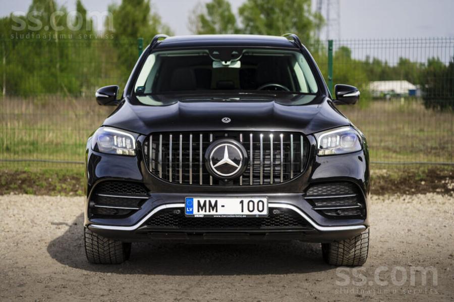 Черный Мерседес ГЛС 350 2020 в Рига, объемом двигателя 3.00 л и пробегом 186 тыс. км за 56000 €, фото 3 на AUTOMOTO.COM.LV