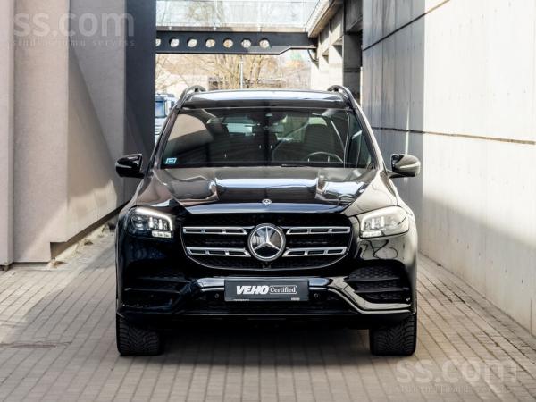Black Mercedes-Benz GLS 350 2021 in Riga, with an engine capacity of 3.00 L and mileage of 69 thousand km for 41000 €, photo 2 on AUTOMOTO.COM.LV