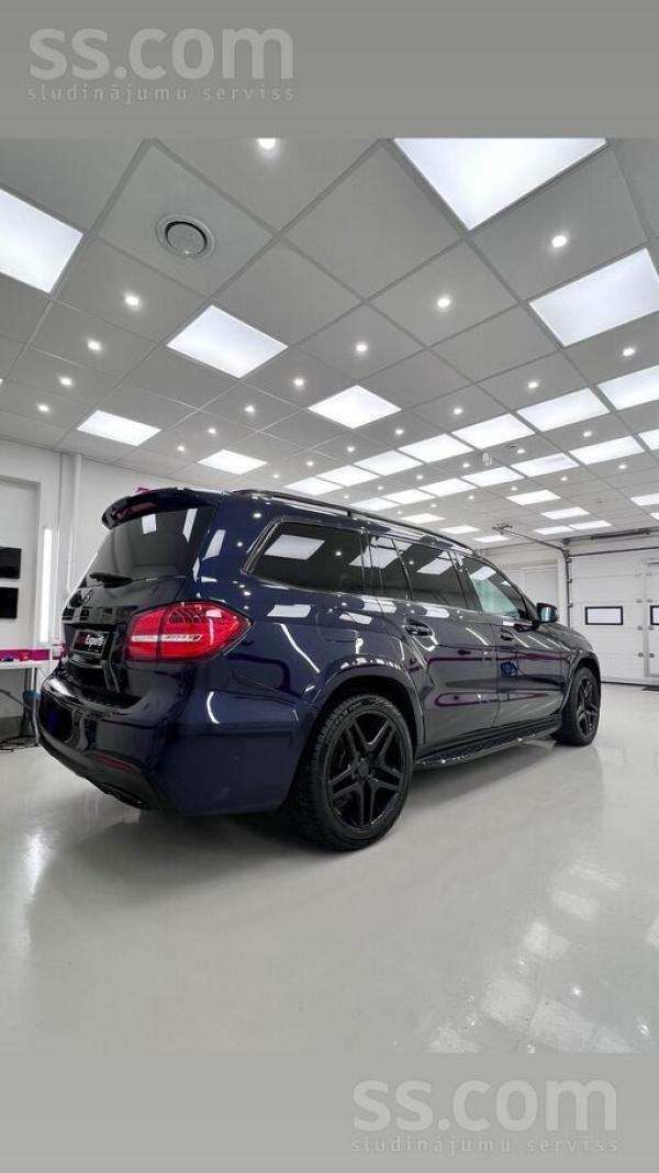 Blue Mercedes-Benz GLS 350 2016 in Riga, with an engine capacity of 3.00 L and mileage of 260 thousand km for 30000 €, photo 4 on AUTOMOTO.COM.LV