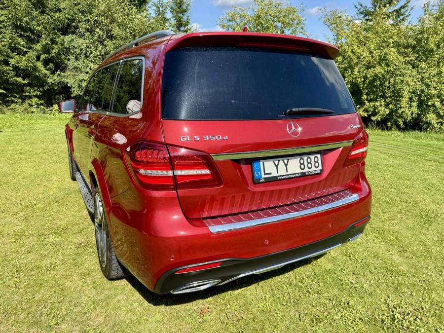 Sarkans Mercedes-Benz GLS 350 2016 Viļņa, ar dzinēja tilpumu 2.99 L un nobraukumu 240 tūkst. km par 34500 €, foto 5 vietnē AUTOMOTO.COM.LV