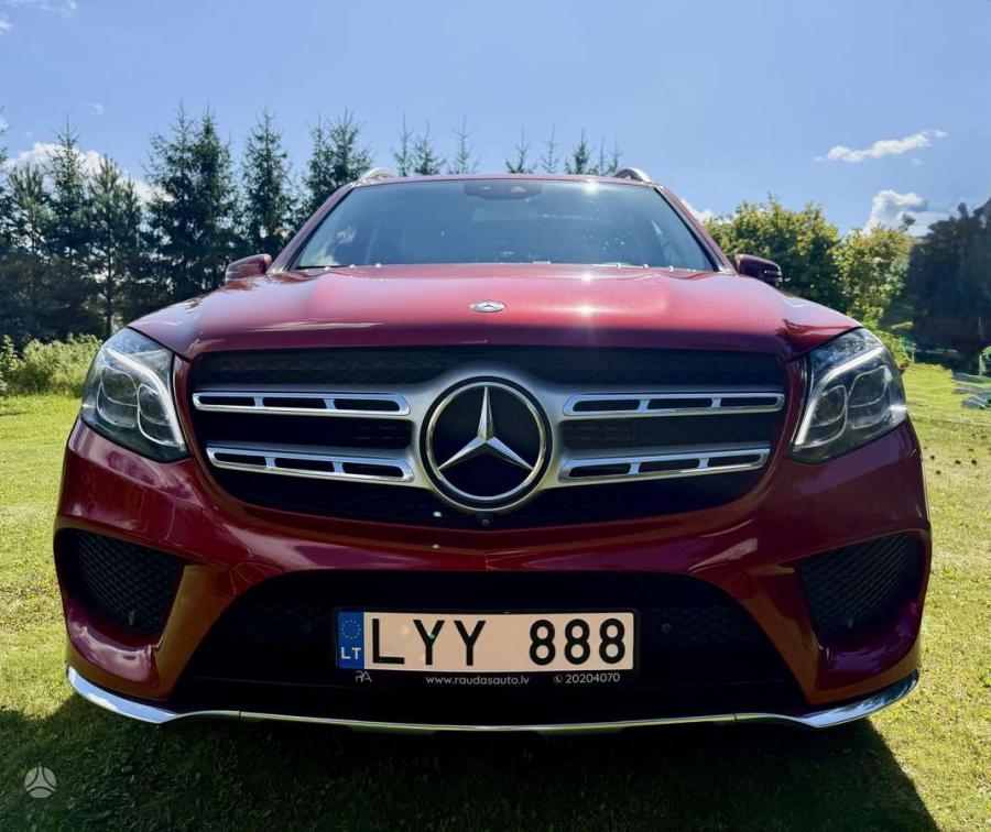 Sarkans Mercedes-Benz GLS 350 2016 Viļņa, ar dzinēja tilpumu 2.99 L un nobraukumu 240 tūkst. km par 34500 €, foto 25 vietnē AUTOMOTO.COM.LV
