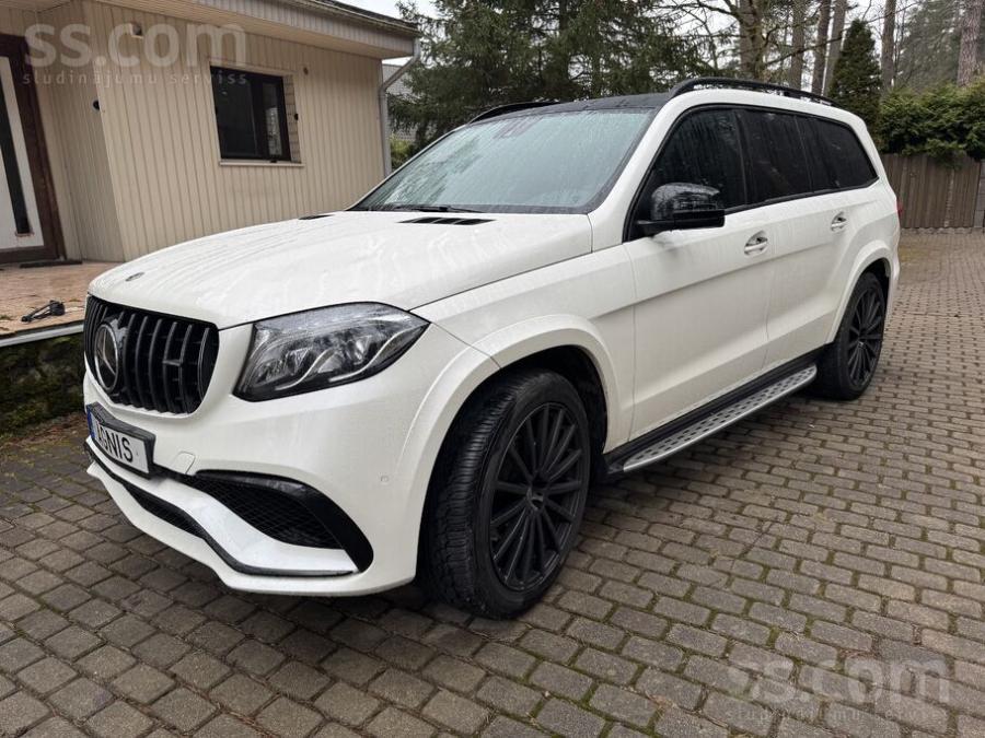 White Mercedes-Benz GLS 350 2013 in Riga, with an engine capacity of 3.00 L and mileage of 0 thousand km for 27000 €, photo 4 on AUTOMOTO.COM.LV