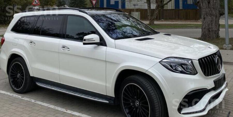 White Mercedes-Benz GLS 350 2013 in Riga, with an engine capacity of 3.00 L and mileage of 0 thousand km for 27000 €, photo 8 on AUTOMOTO.COM.LV