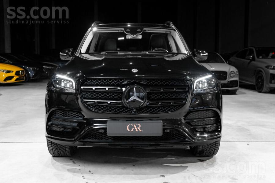 Black Mercedes-Benz GLS 400 2020 in Riga, with an engine capacity of 3.00 L and mileage of 72 thousand km for 69900 €, photo 2 on AUTOMOTO.COM.LV