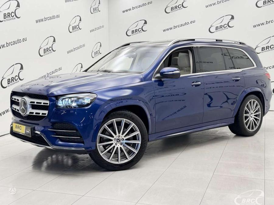 Синий Мерседес ГЛС 400 2021 в Вильнюс, объемом двигателя 2.93 л и пробегом 154 тыс. км за 63500 €, фото 1 на AUTOMOTO.COM.LV